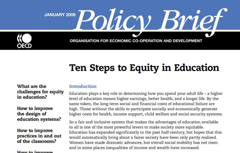 Policy Brief: Ten Steps to Equity in Education – EquityEdHub